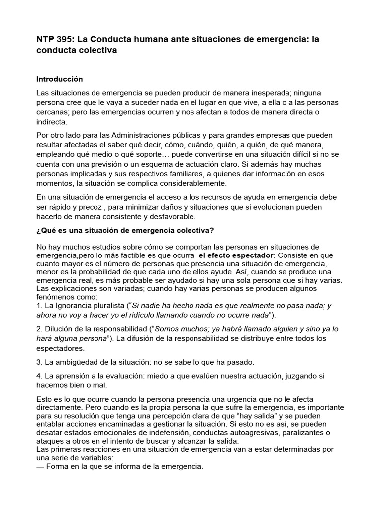 NTP 395 | PDF | Información | Comportamiento