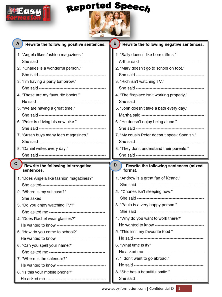 Reported Speech Mixed | PDF