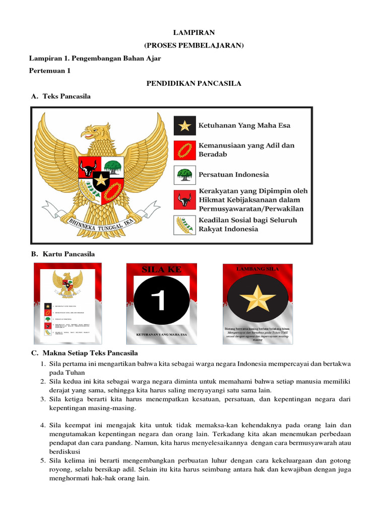 Lampiran Modul Ajar PPKN Kelas 1 | PDF