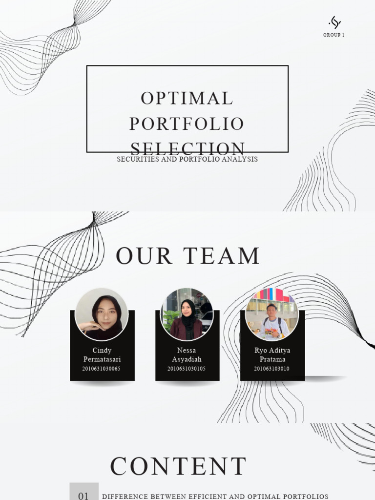 Group 4 Optimal Portfolio Selection Pdf Modern Portfolio Theory