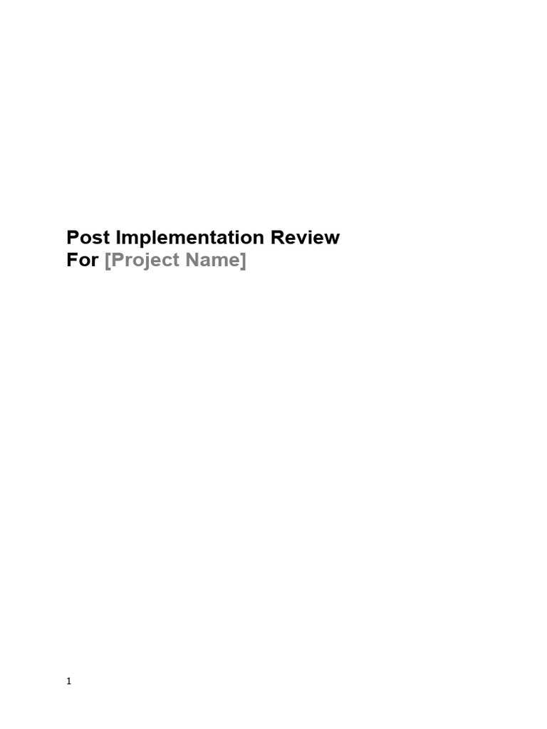 Closure Template - Post Implementation Review | PDF | Economies | Business