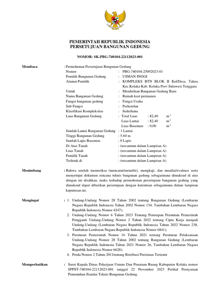Persetujuan Bangunan Gedung | PDF