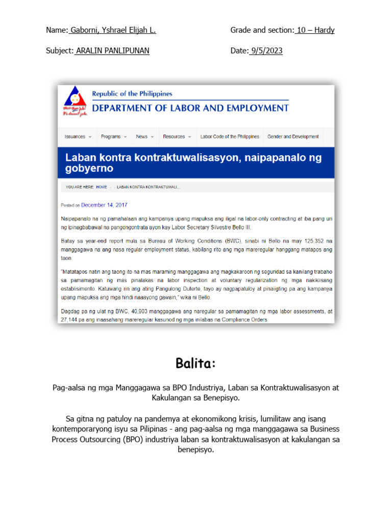 Kontemporaryong Issue | PDF