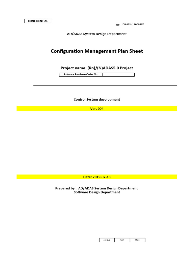 ADAS5 ConfigManPlan | PDF | Version Control | Backup