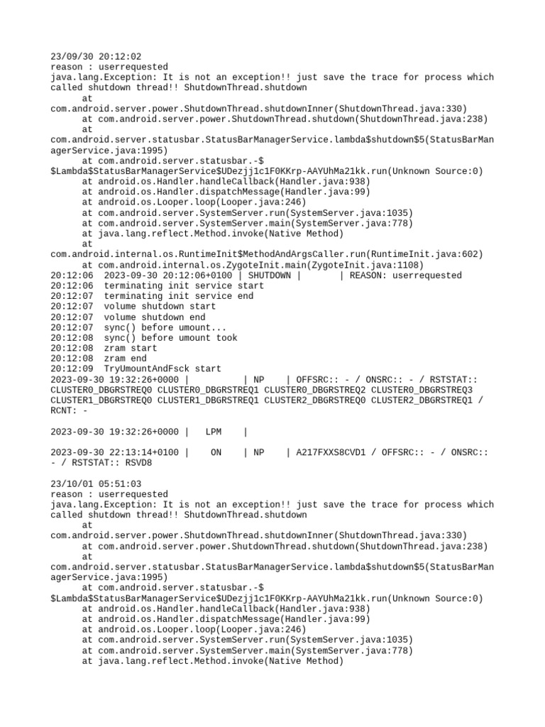 Power Off Reset Reason Backup | PDF | Java (Programming Language) | Object (Computer Science)