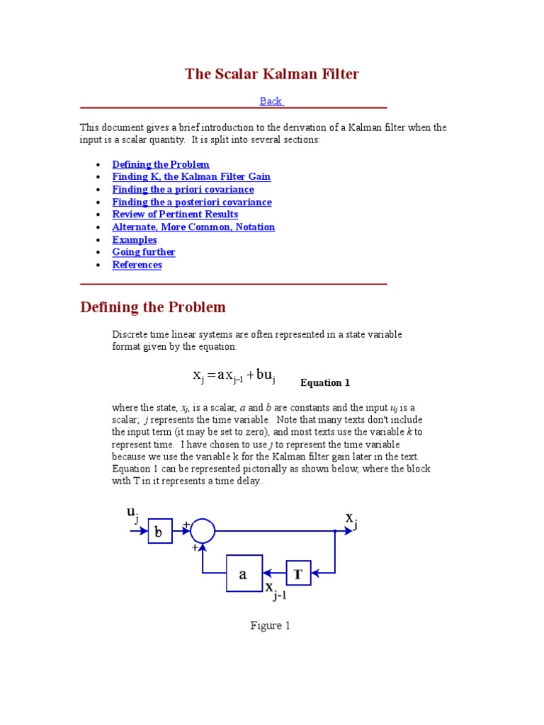 The Scalar Kalman Filter | PDF | Kalman Filter | Covariance