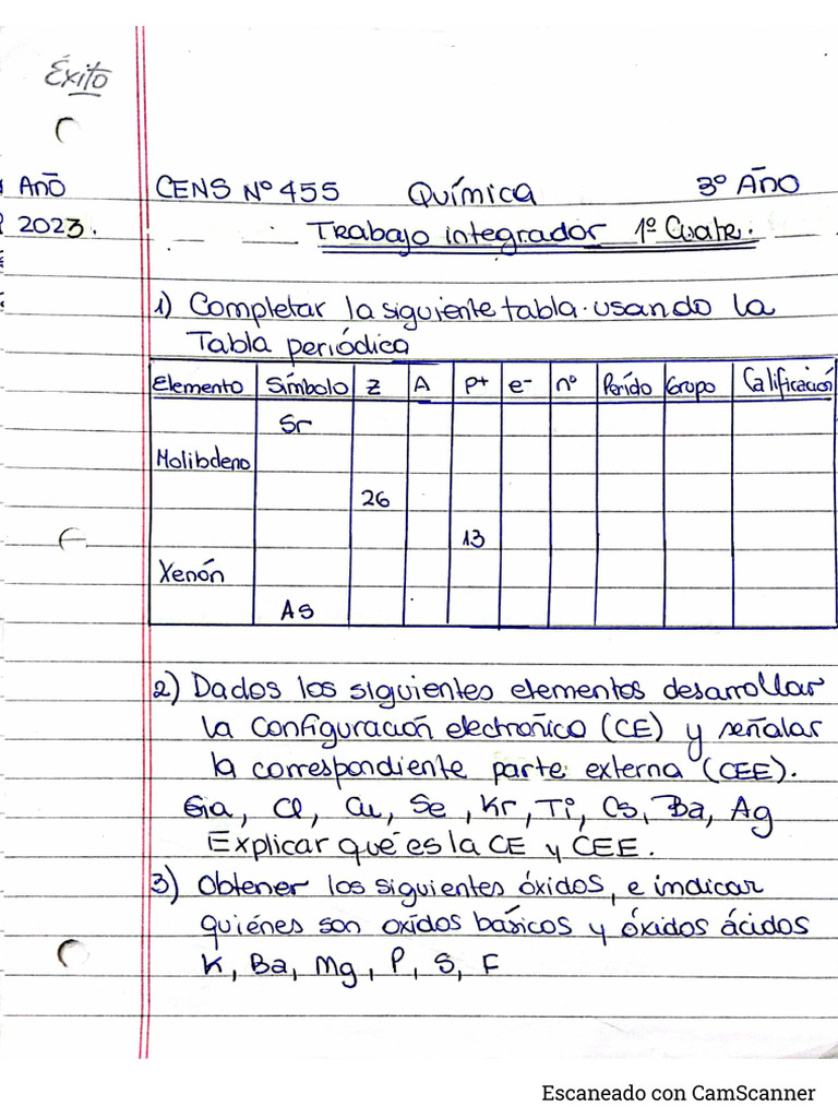 TP Integrador 1er C Quím 3ro | PDF