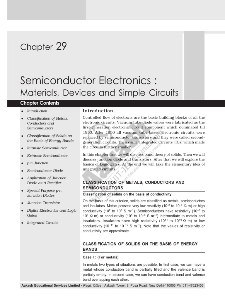 Semiconductors - Aakash RM Modules (@TEAMFLOOD) | PDF | P–N Junction | Semiconductors