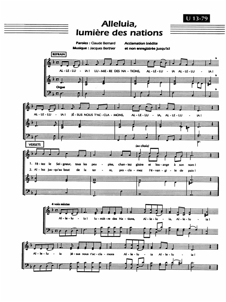 U13-79 Alleluia Lumiere Des Nations | PDF