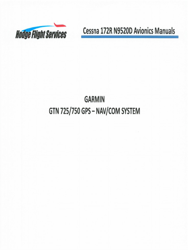 Garmin GTN 750 GPS Nav Com Manual | PDF