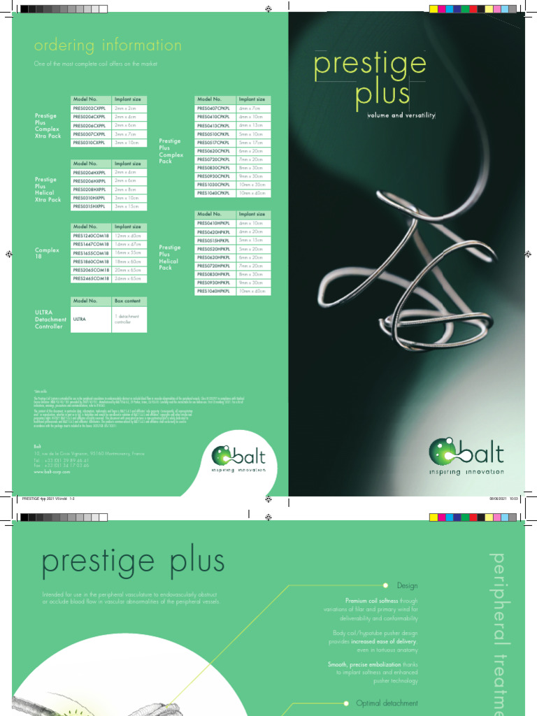 Balt Prestige Brochure | PDF | Medicine | Medical Specialties