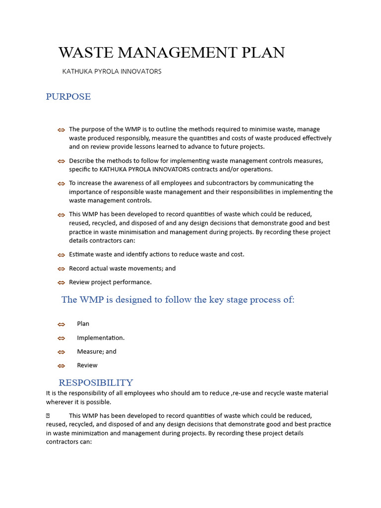 Waste Management Plan 2 | Download Free PDF | Waste | Waste Management