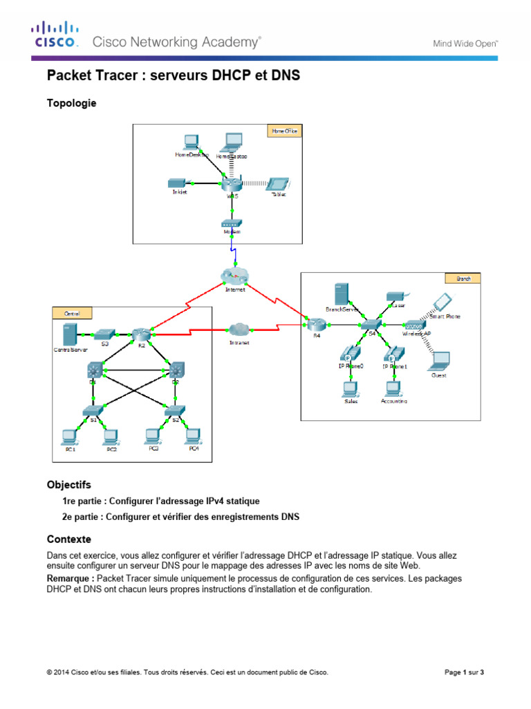 10.2.2.8 Packet Tracer - DNS and DHCP Instructions | PDF | Système de ...