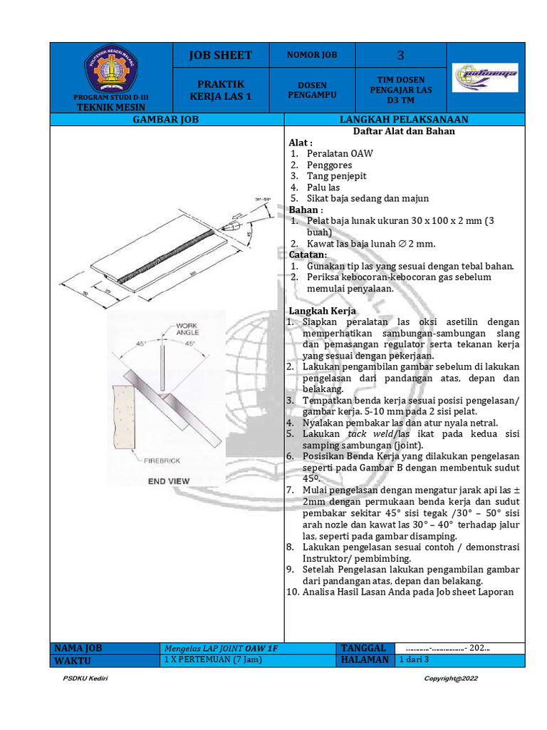 JSB 1 Praktik 3 LAP JOINT 1G (OAW) 2022 | PDF