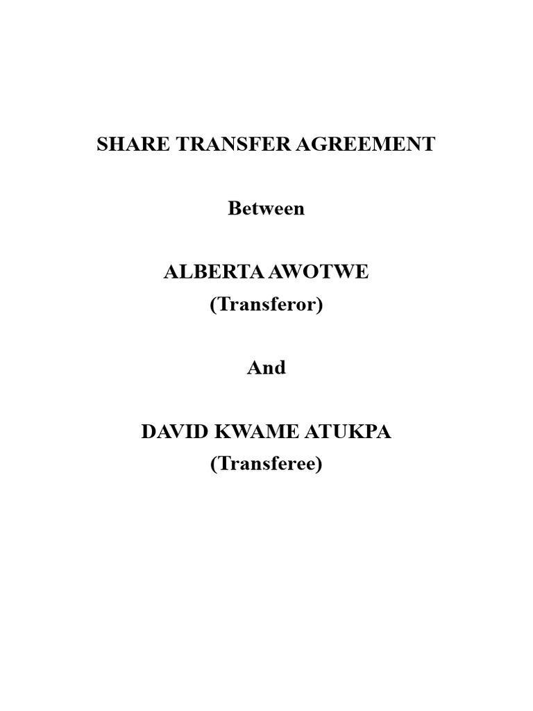 Share Transfer Agreement - Smart Office Limited | PDF | Indemnity | Breach Of Contract