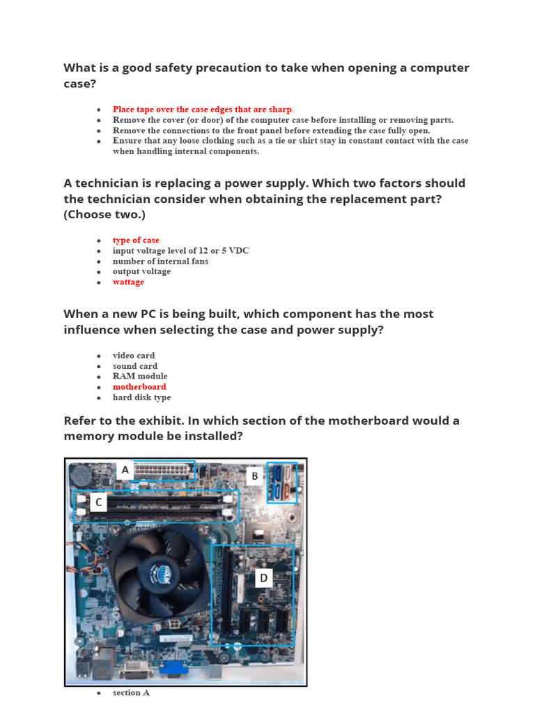 IT Essentials Chapter 2 Questions and Answers Eng | PDF | Electronic ...