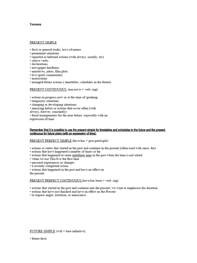 English Grammar Notes | PDF | Perfect (Grammar) | Linguistic Morphology