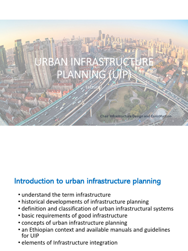 Urban Infrastructure Planning Overview | PDF | Infrastructure | Water
