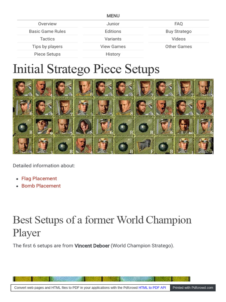 Best Stratego Setups and Strategies | PDF