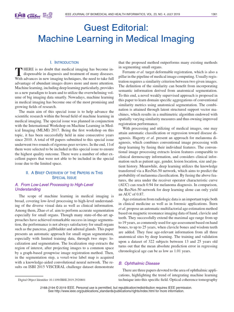 Machine Learning in Medical Imaging | PDF | Image Segmentation ... Machine Learning in Medical Imaging | PDF | Image Segmentation ...