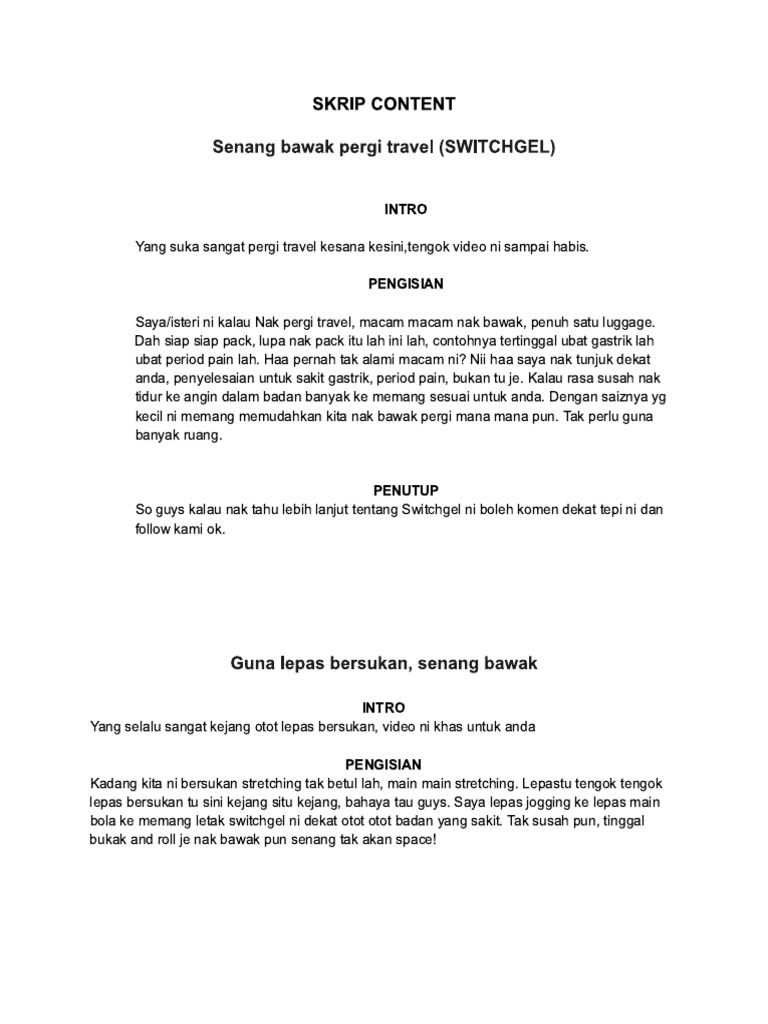 Skrip Content Produk | PDF