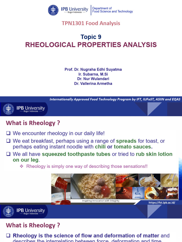 Rheological Properties in Food Analysis | PDF | Stress (Mechanics ...