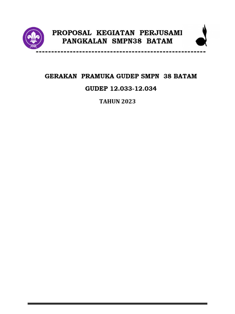 Proposal Kegiatan Perjusami SMPN 38 Batam | PDF