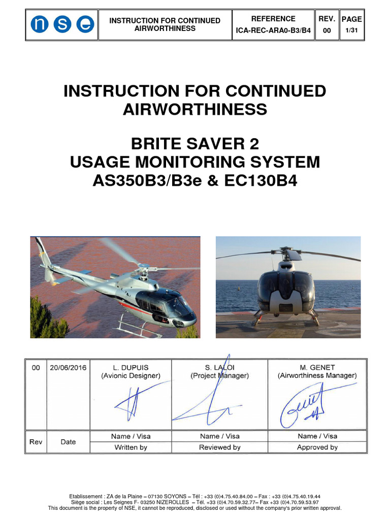 ICA-REC-ARA0-AS350B3-EC130B4 Rev00 | PDF | Aviation | Manufactured Goods