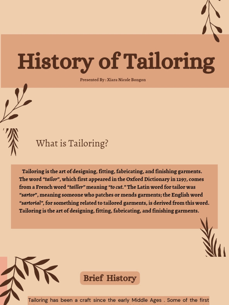 Evolution of Tailoring Through History | PDF