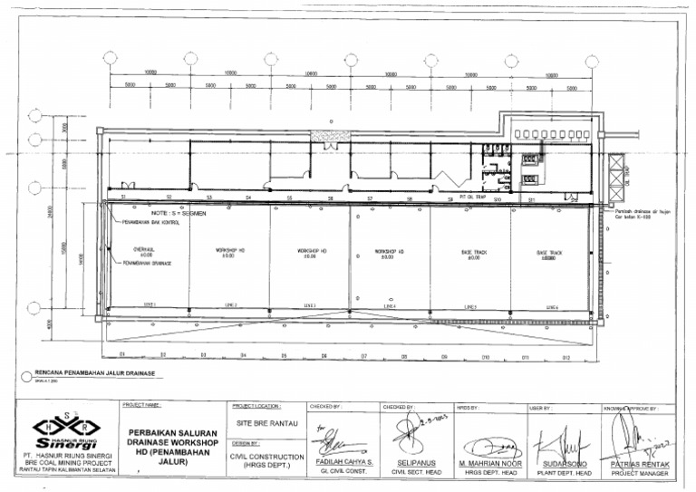 Layout Saluran Drainase & Oil Trap Workshop | PDF