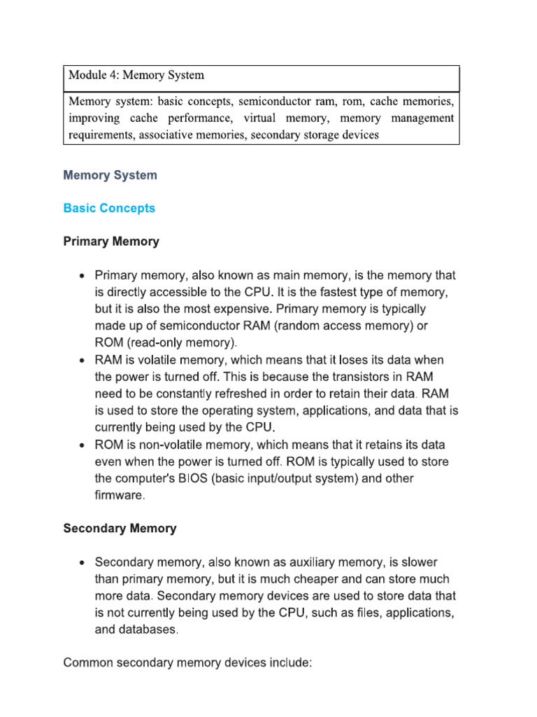 Memory System Pdf