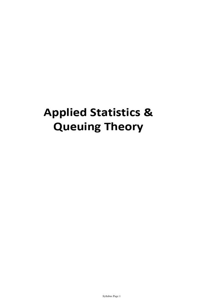 Applied Statistics and Queuing Theory | PDF | Skewness | Linear Regression