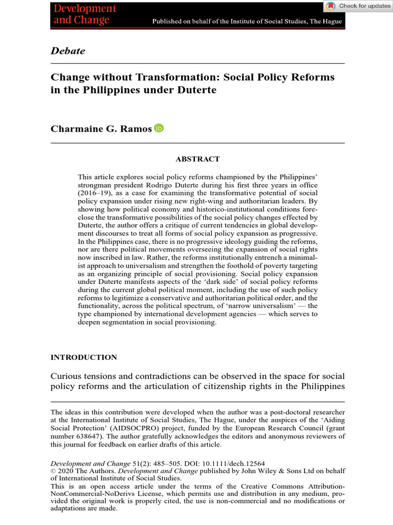Duterte's Social Policy Reforms in the Philippines | PDF | Rodrigo ...