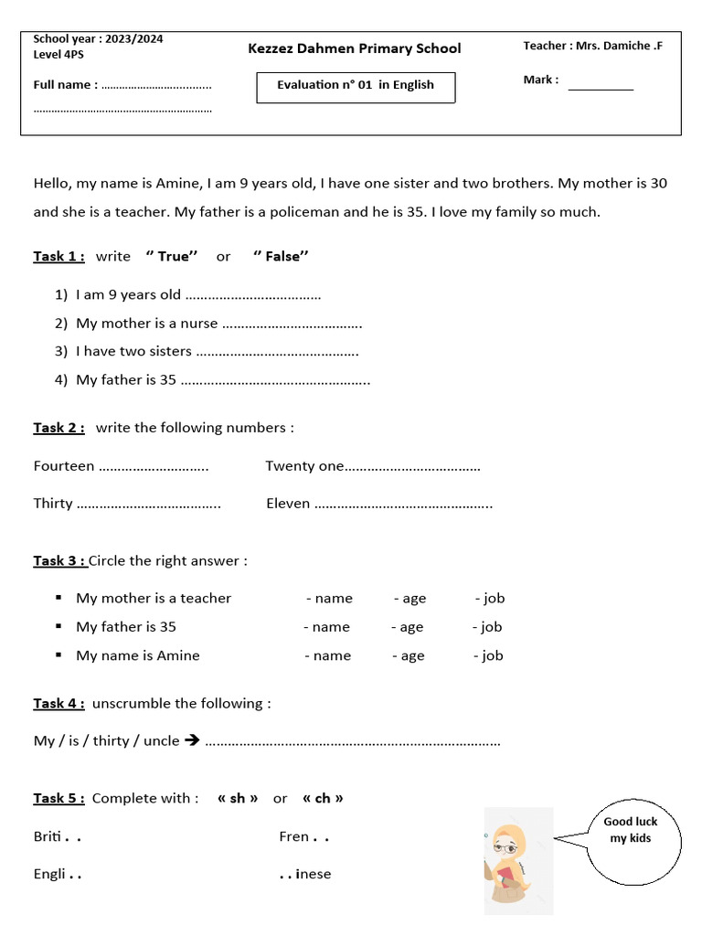 4PS English Exam Evaluation 2023/2024 | PDF | Sports & Recreation