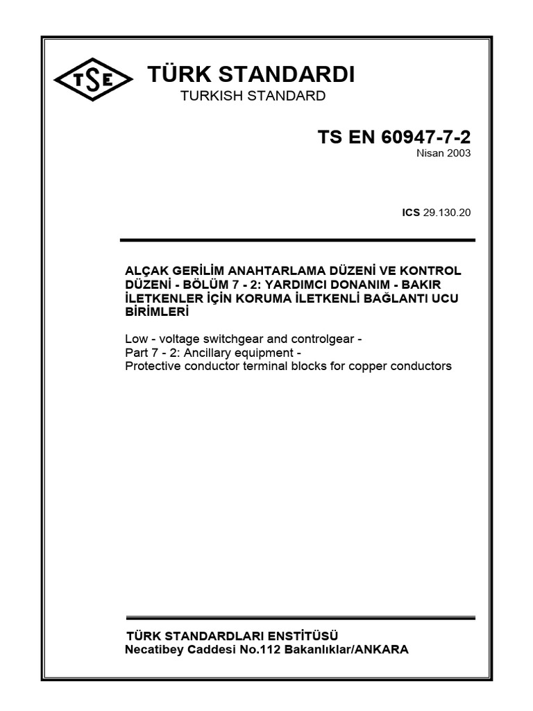 TS en 60947-7-2 | PDF