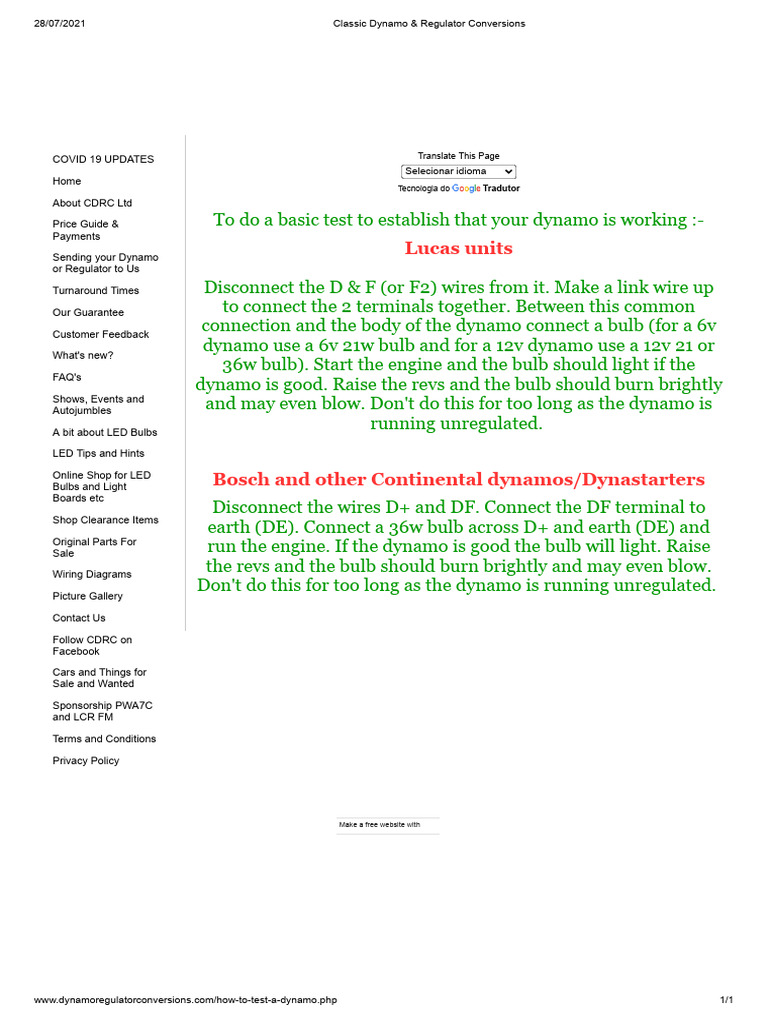 Classic Dynamo & Regulator Conversions | PDF