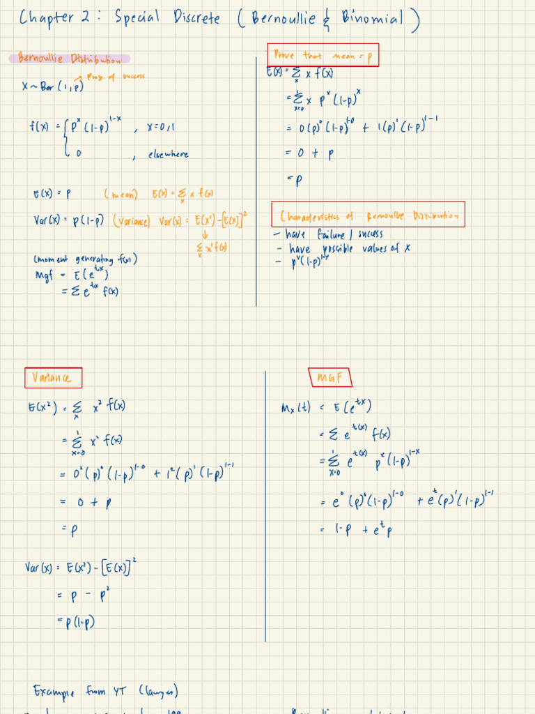 Chapter 2 - Special Discrete (Bernoulli e (Binomial) | PDF | Statistical Theory