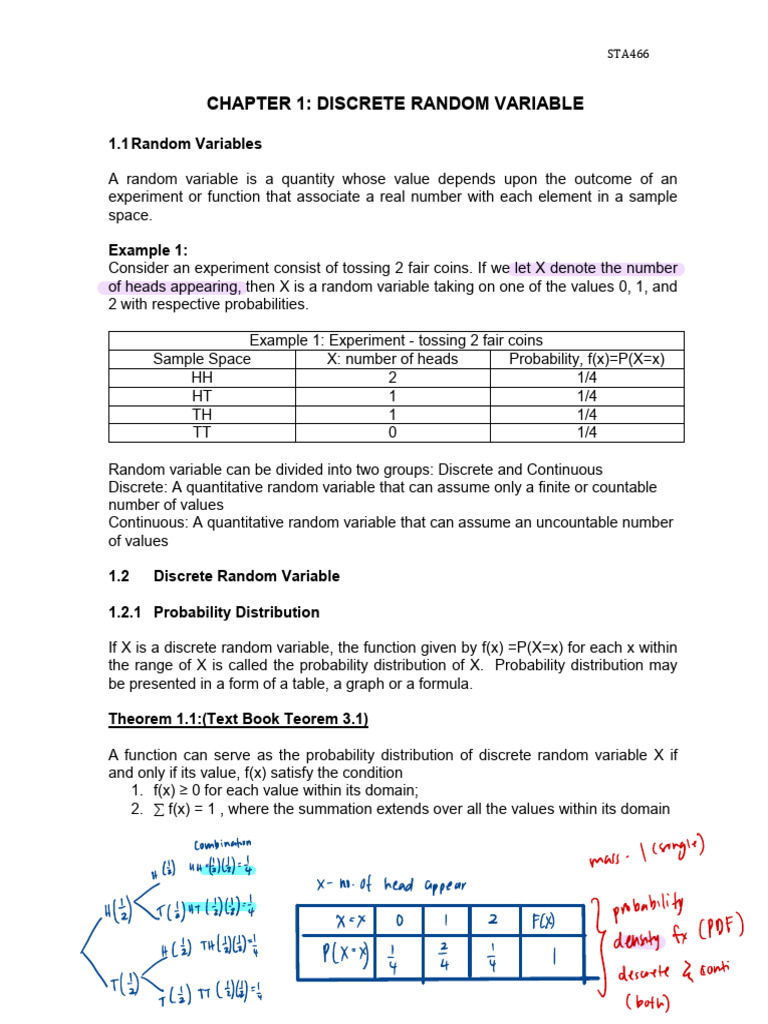 Chapter 1 - Discrete Random Variables | Download Free PDF | Probability Distribution | Random ...