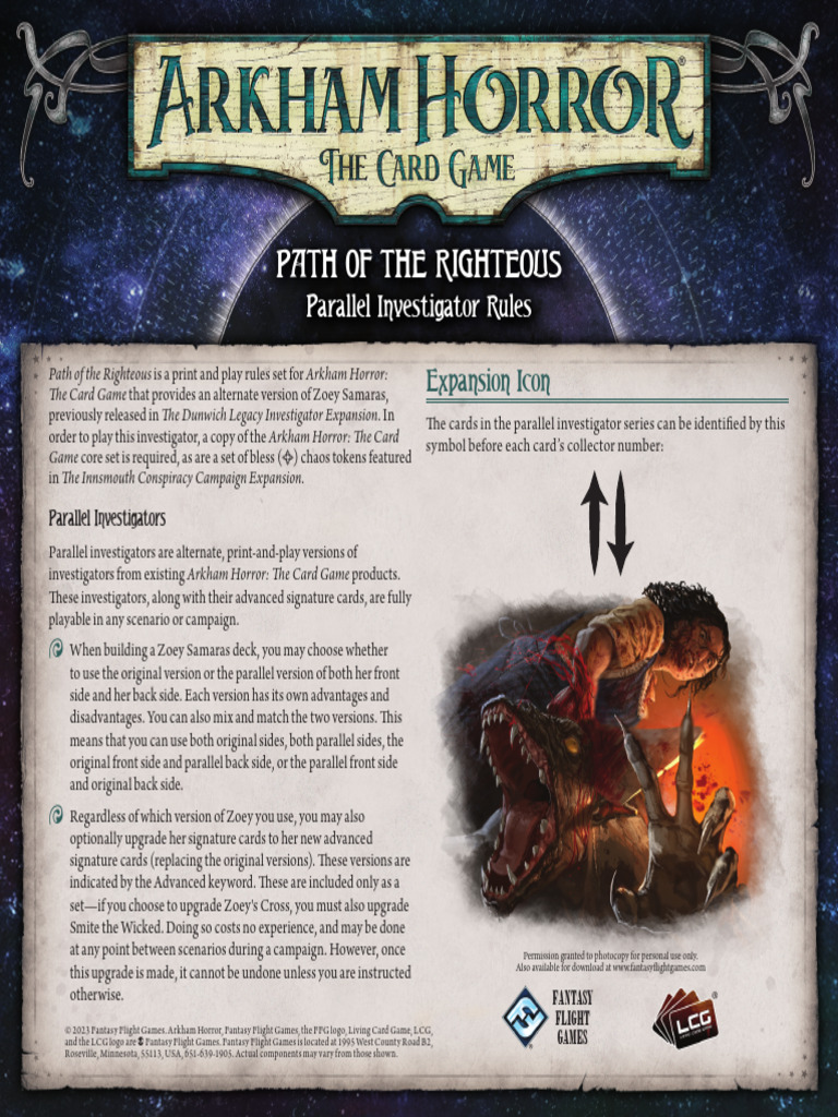 Zoey Path of The Righteous Challenge Scenario | PDF | Card Games | Hobbies