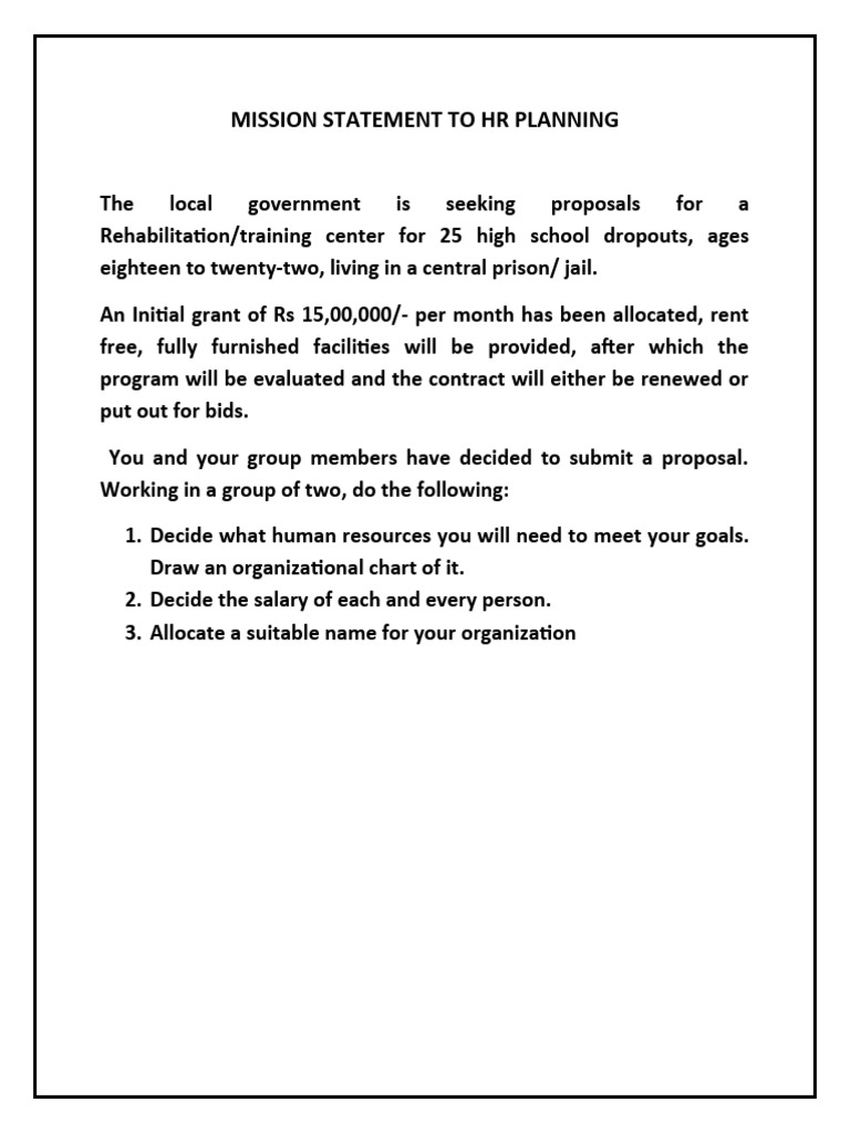 Assg 01-Mission Statement To HR Planning | PDF | Career & Growth