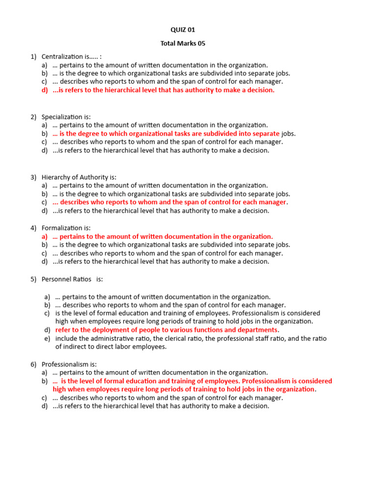 Otd Quiz 01 | PDF | Business Economics | Business
