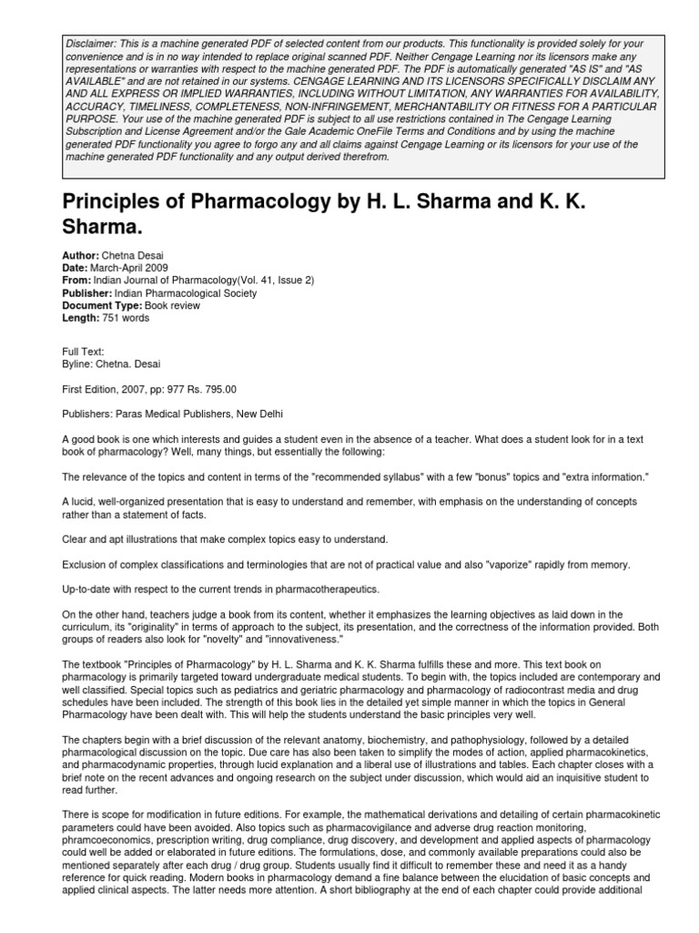 Principles of Pharmacology by | PDF | Pharmacology | Pharmacokinetics