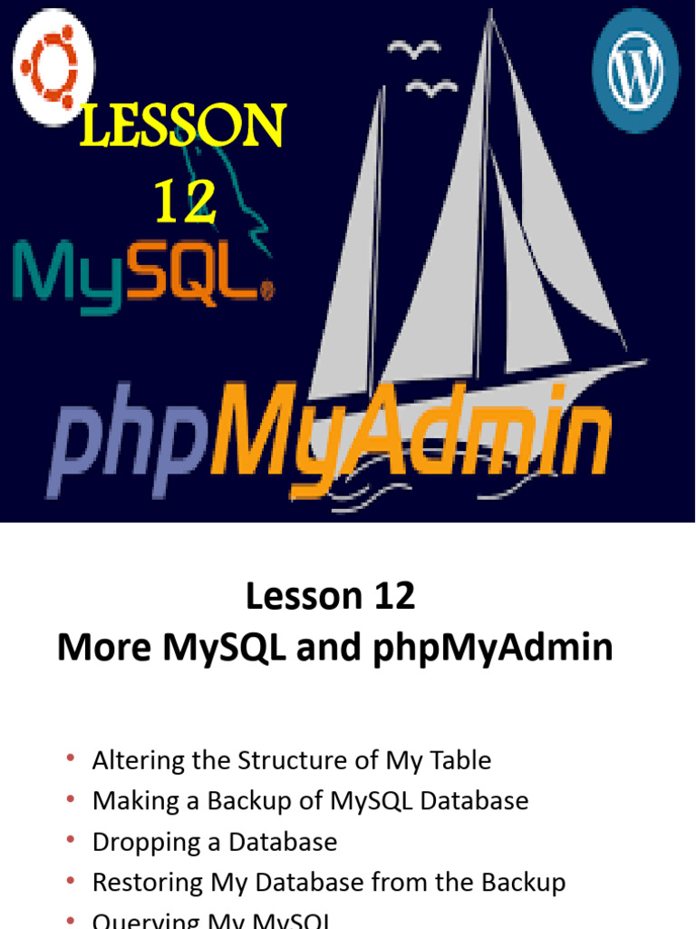 L4-More MariaDB and PhpMyAdmin | PDF | Databases | My Sql
