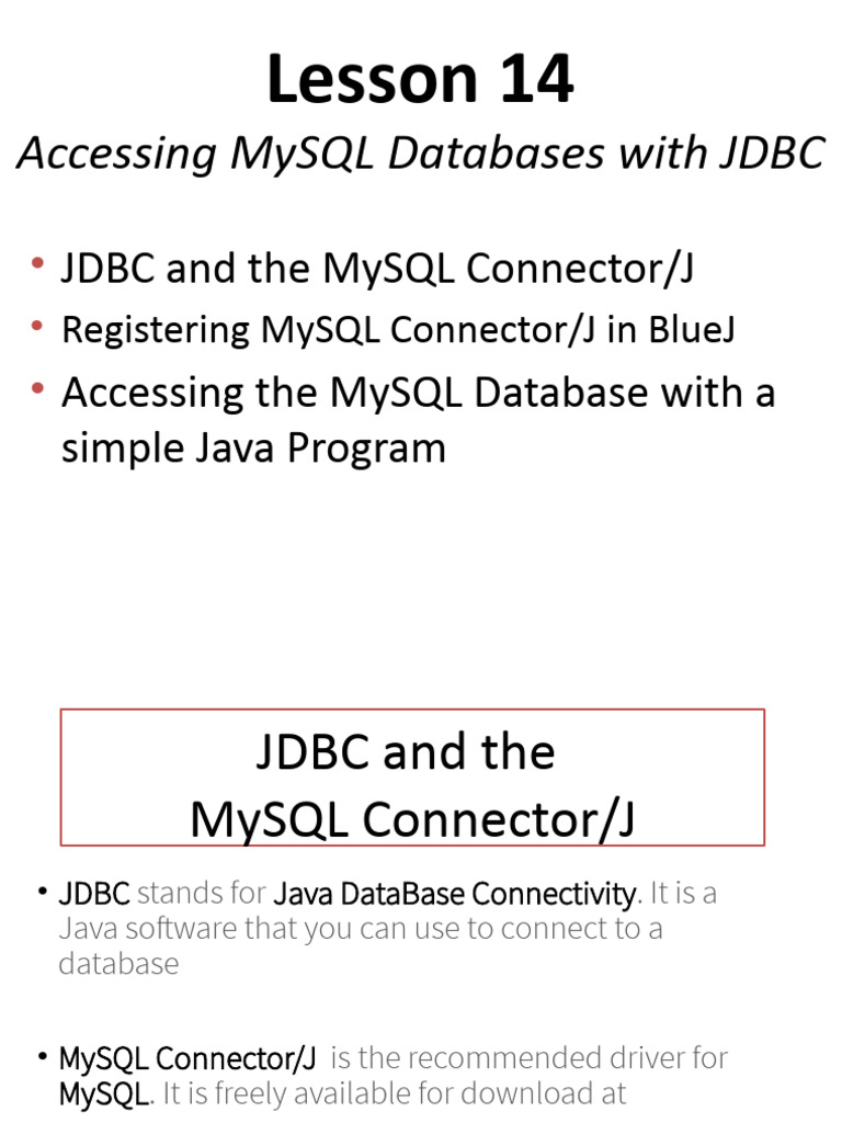 Q2-L14 - Accessing MariaDB Database With JDBC | PDF | My Sql | Databases