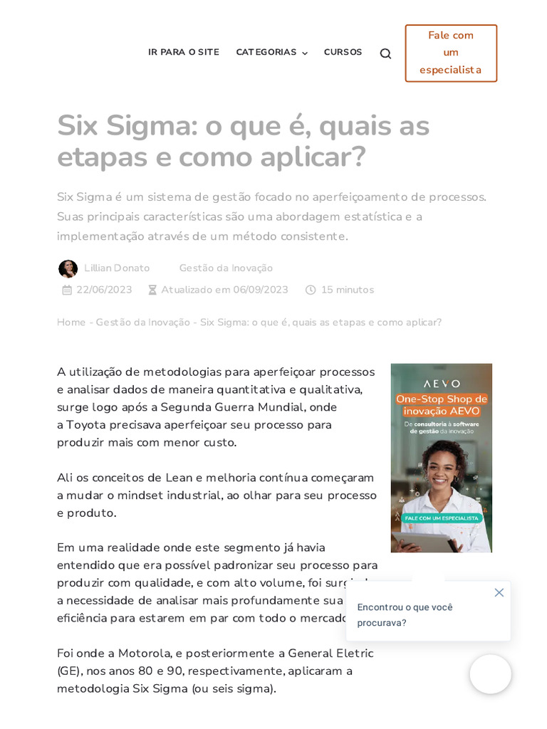 Six Sigma - o Que É, Quais As Etapas e Como Aplicar | PDF | Seis Sigma | Desenvolvimento ...