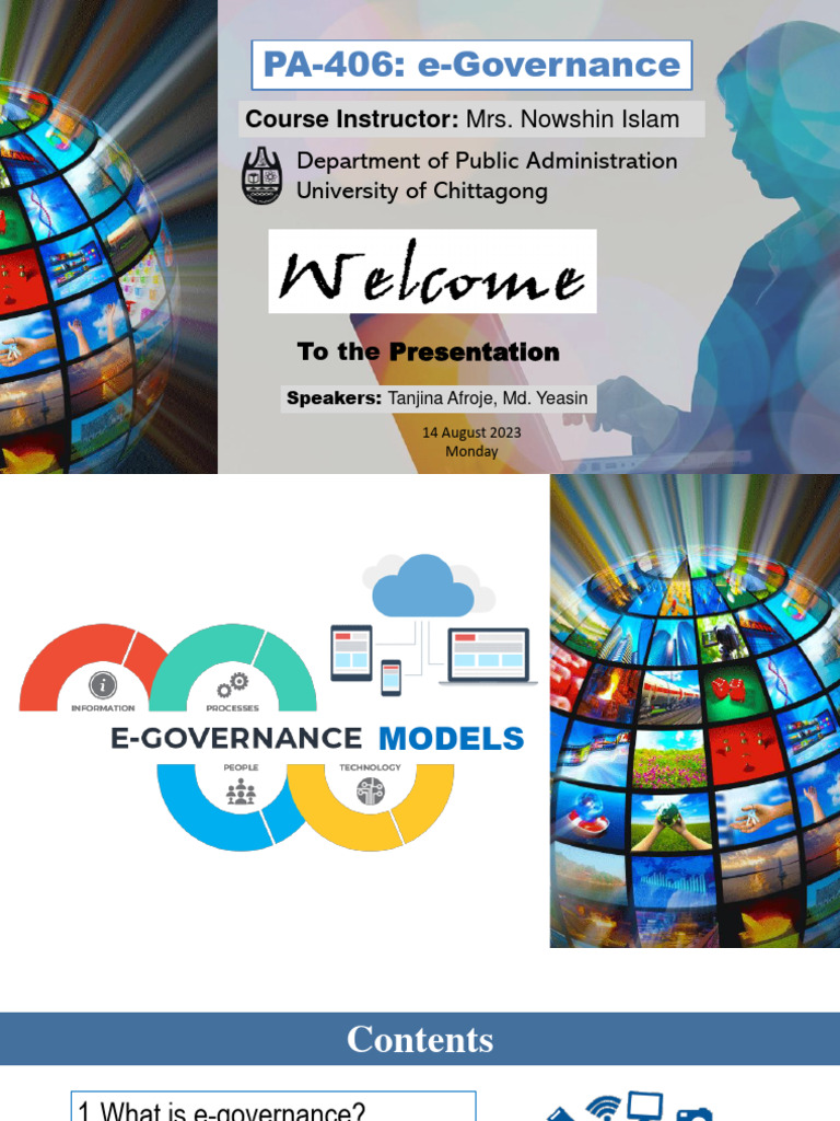 PA-406, E-Governance Models by Tanjina, Yeasin | PDF | Governance | Government