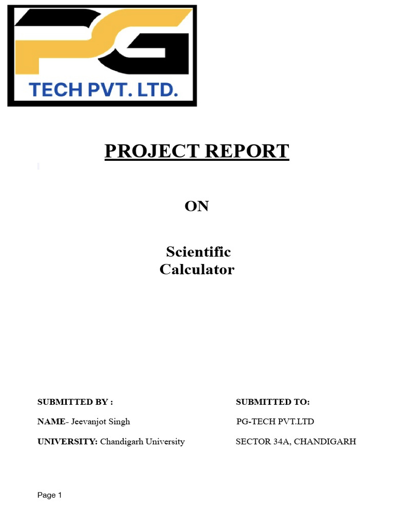 Scientific Calculator Project Report | PDF | Logarithm | Calculator