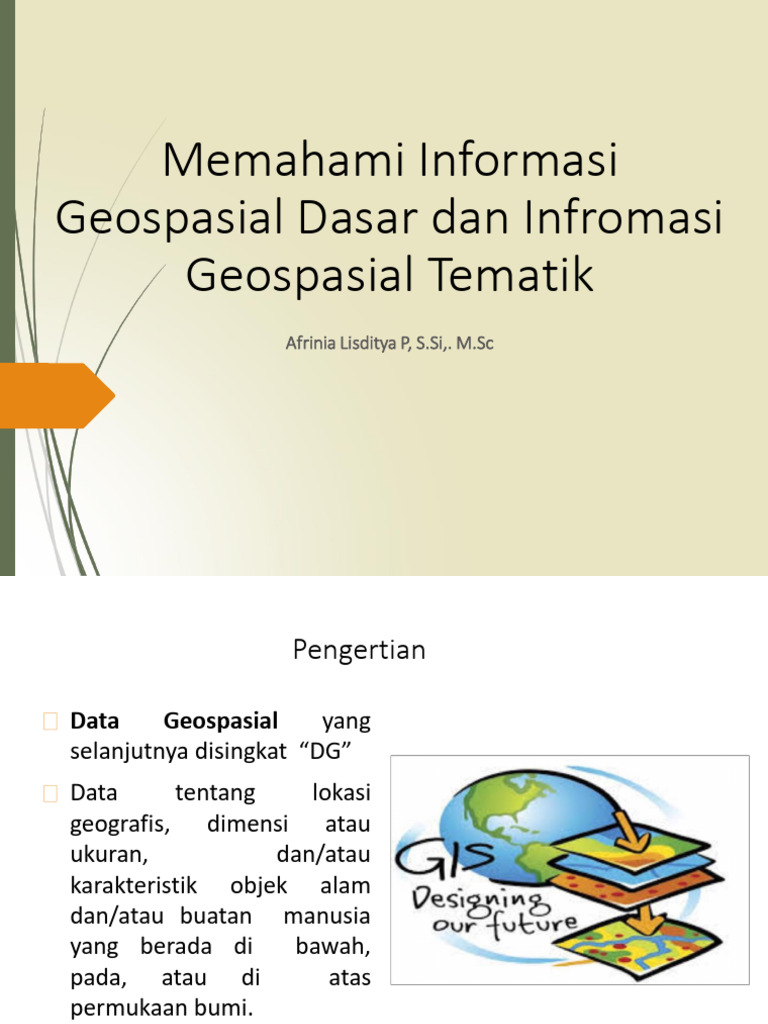 Pertemuan 11 Memahami Informasi Geospasial Dasar Dan Infromasi Geospasial Tematik | PDF