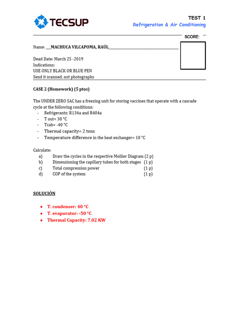 Home Work 1 | PDF | Air Conditioning | Mechanical Engineering