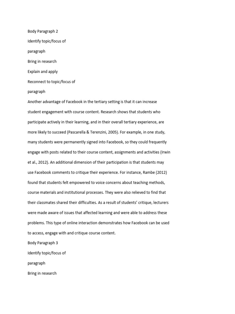 Body Paragraph 2 | PDF | Facebook | Learning